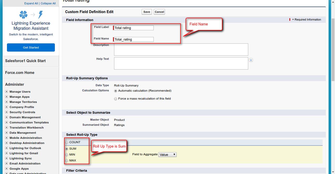 Roll Up Summary Field In Salesforce WedgeCommerce