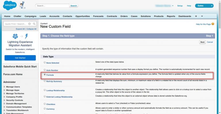 How to use Formula Field in Salesforce to set the value from parent object.