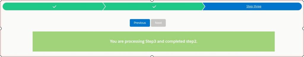 lightning:progressIndicator In Lightning Component | WedgeCommerce